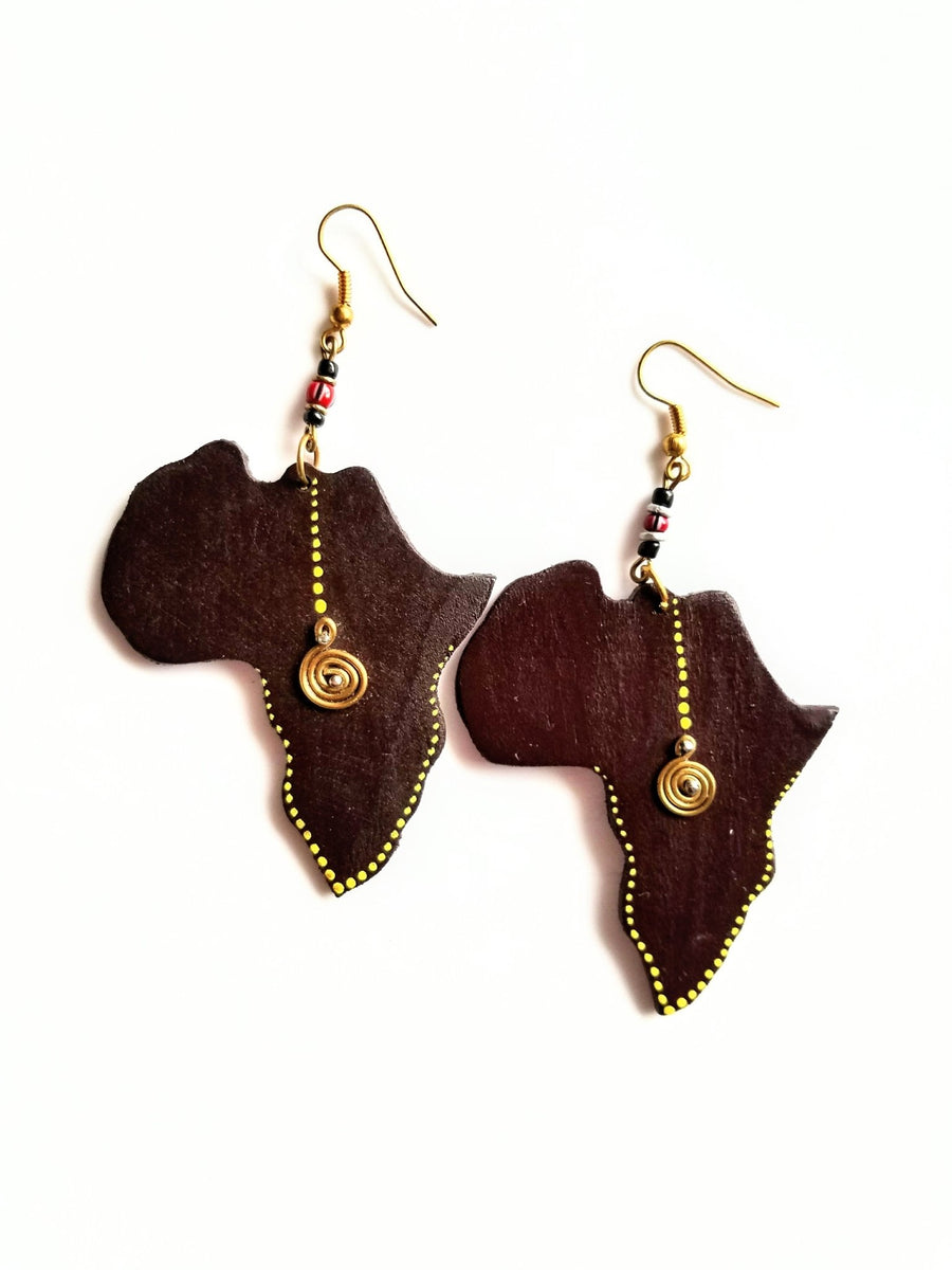 Wood Africa Earrings | The Afropolitan Shop