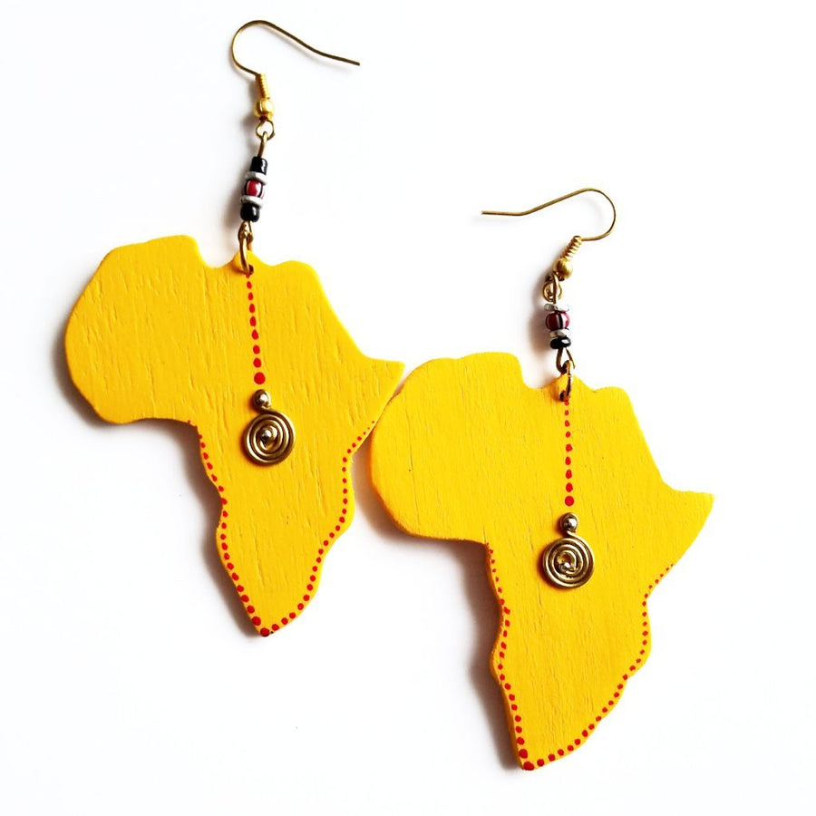 Wood Africa Earrings | The Afropolitan Shop